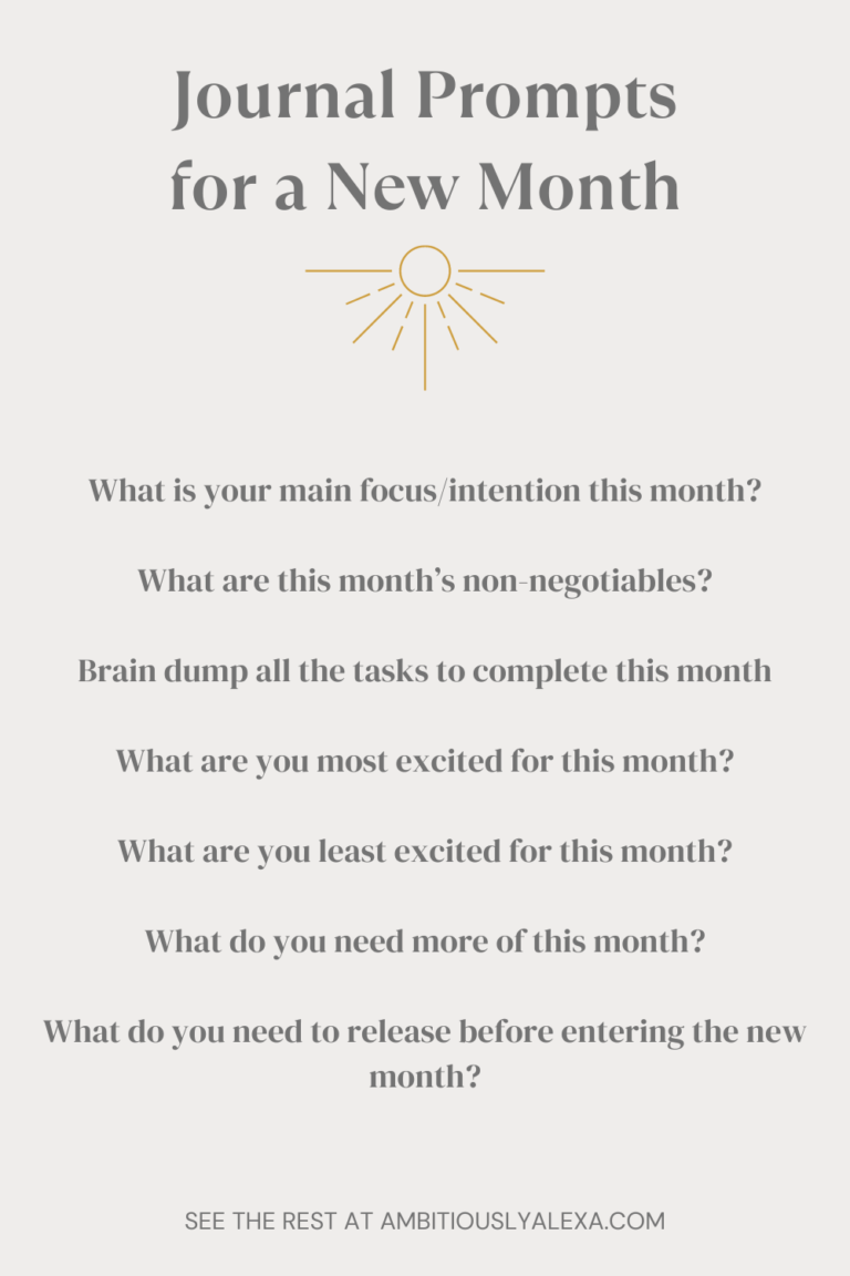 New Month Journal Prompts for Goal Setting - Ambitiously Alexa