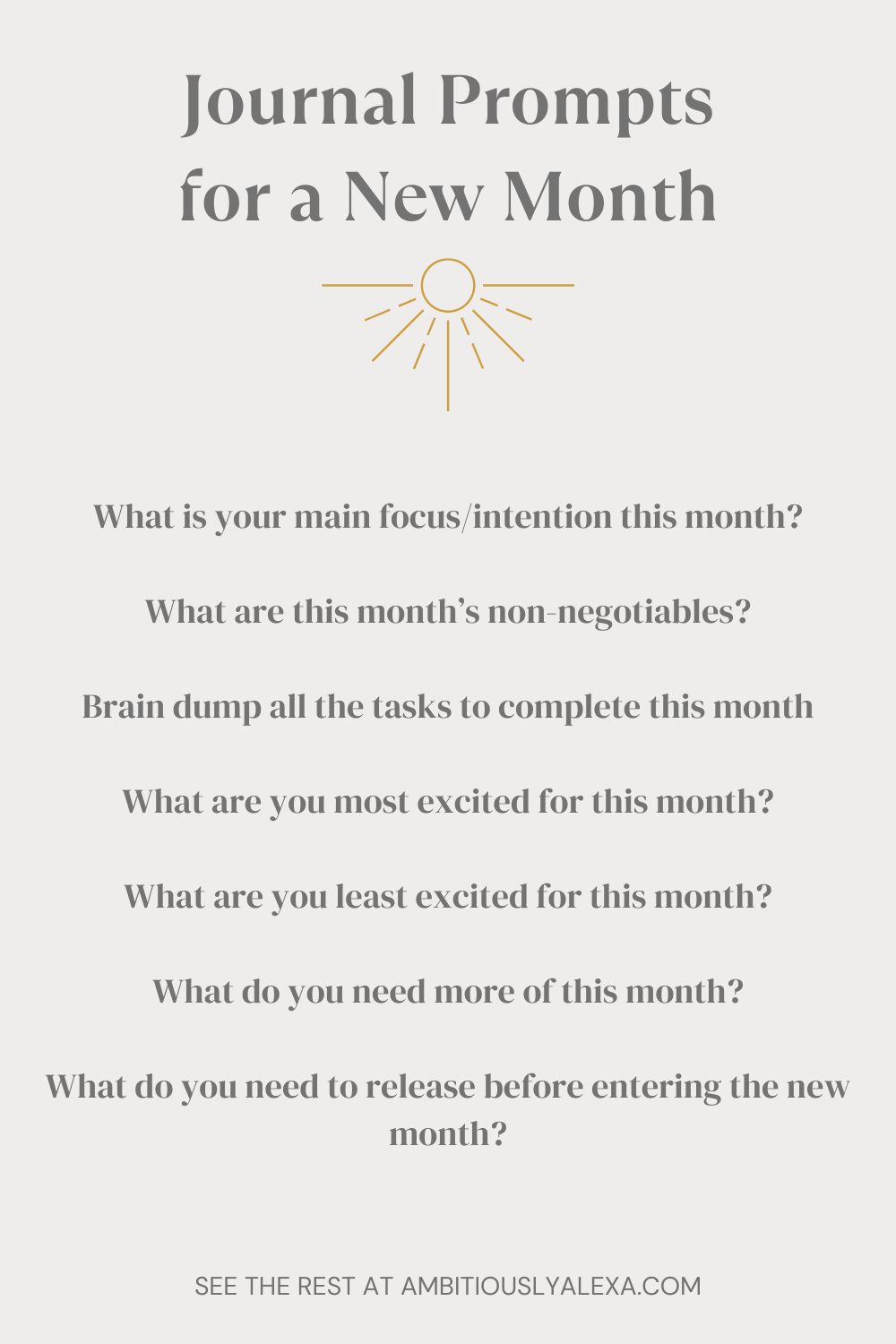New Month Journal Prompts for Goal Setting - Ambitiously Alexa