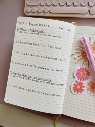 Sunday Journal Prompts: 7 Prompts to Rest and Reset - Ambitiously Alexa