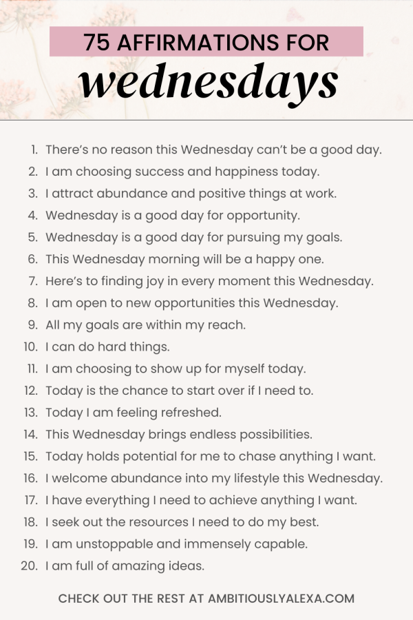 75 Wednesday Affirmations for Work to Fight the Midweek Slump ...