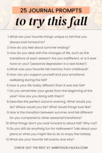 40 Autumn Journal Prompts to Get Inspired This Fall - Ambitiously Alexa