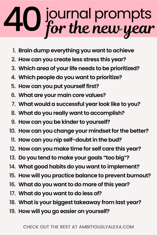40 New Year Journal Prompts to Make 2026 Your Best Year - Ambitiously Alexa