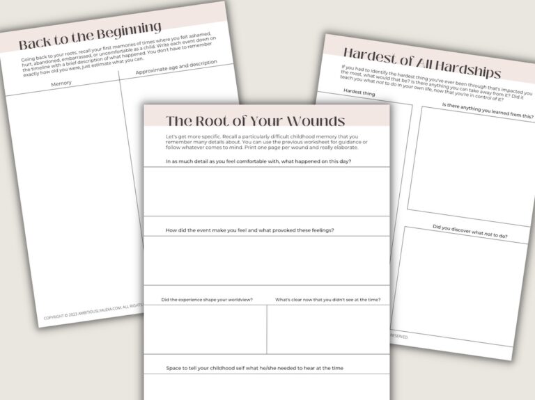 30+ Inner Child Worksheets for Healing and Happiness - Ambitiously Alexa