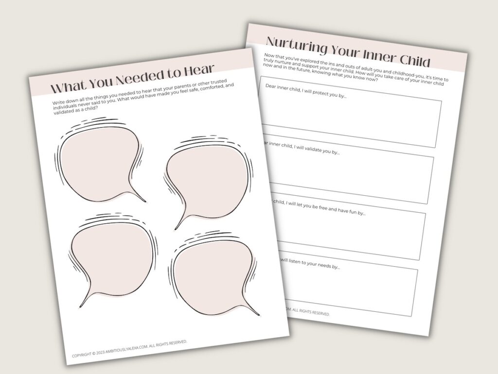 30+ Inner Child Worksheets for Healing and Happiness - Ambitiously Alexa