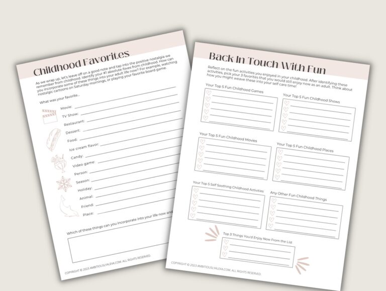 30+ Inner Child Worksheets for Healing and Happiness - Ambitiously Alexa