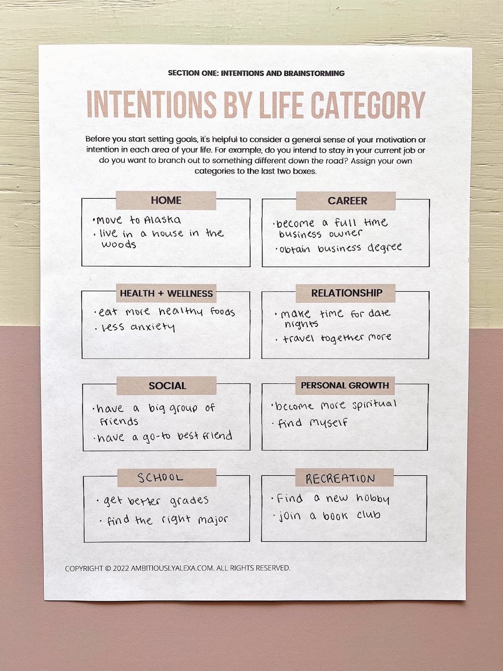 Printable Goal Setting Worksheets to Help You KILL Your Goals (PDF ...