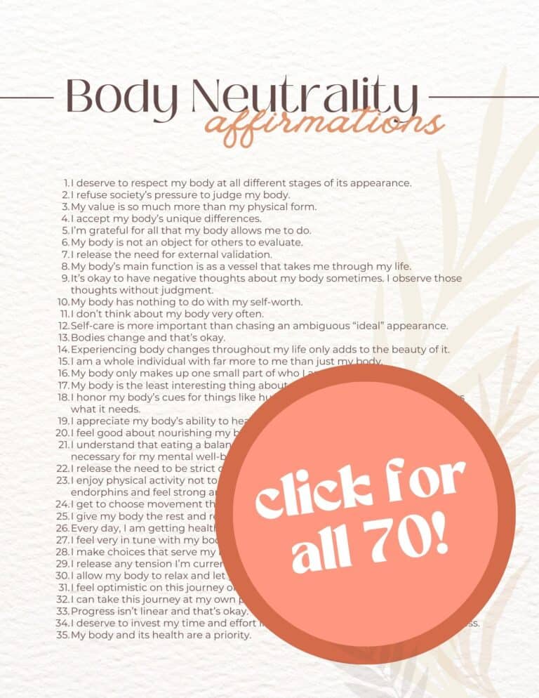 70 Body Neutrality Affirmations (+ Free Printable) - Ambitiously Alexa