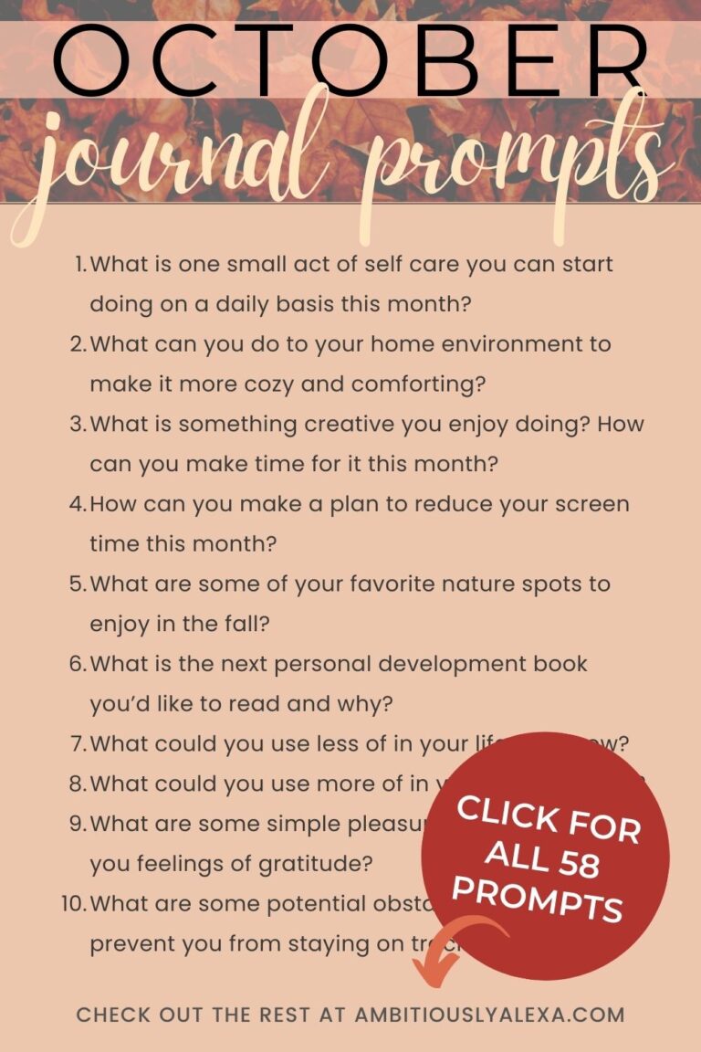 58 October Journal Prompts to Get Inspired This Fall - Ambitiously Alexa